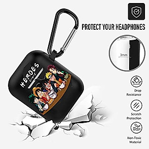 Anime Pattern Compatible with AirPods 2&1 Case, Anime Airpod Case for Boys Girls Teens, Soft Silicone Full Body Protection Shockproof Cover with Keychain