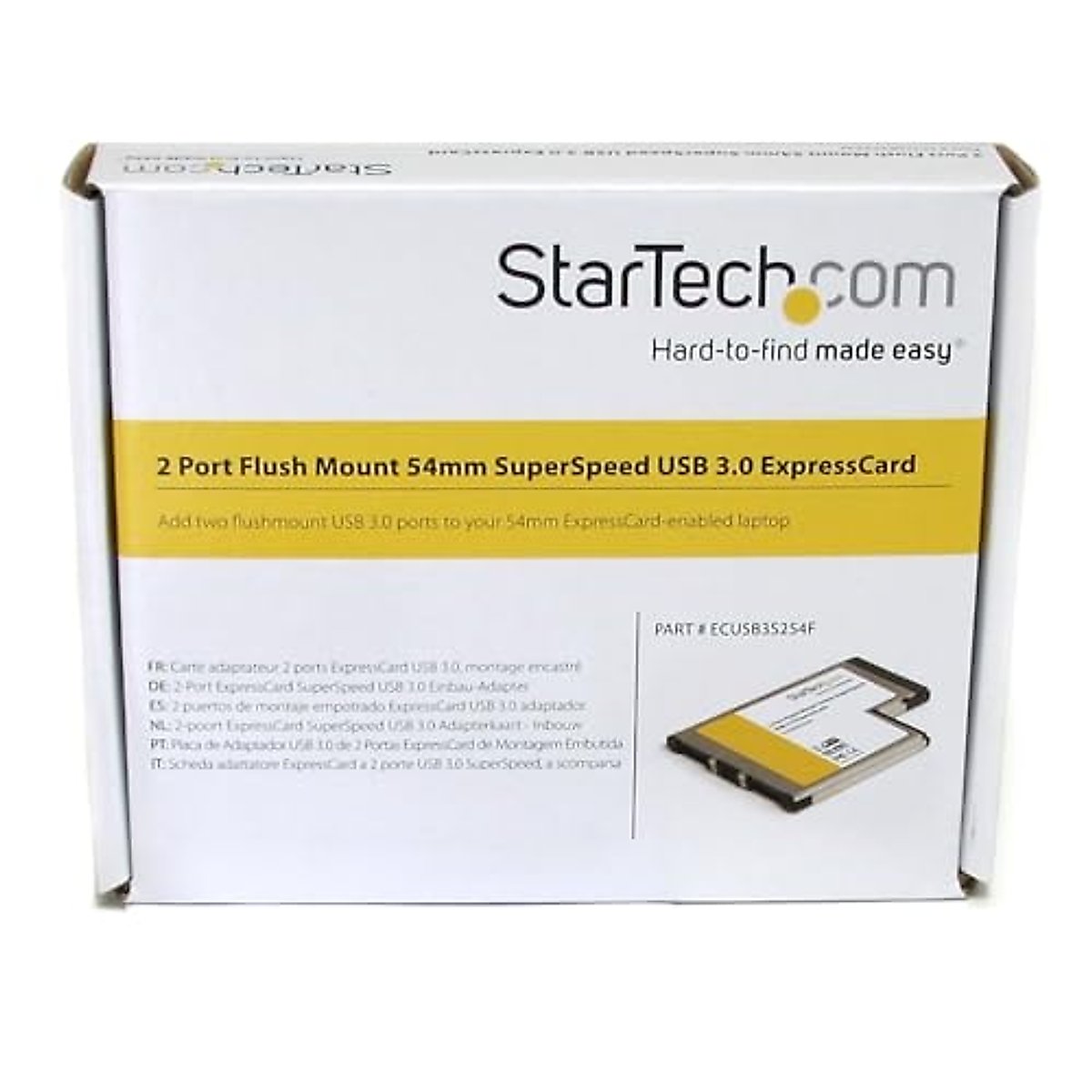 StarTech.com 2 Port Flush Mount ExpressCard 54mm SuperSpeed (5Gbps) USB 3.0 Card Adapter with UASP - Dual Port Laptop ExpressCard USB 3 Controller, TAA (ECUSB3S254F)