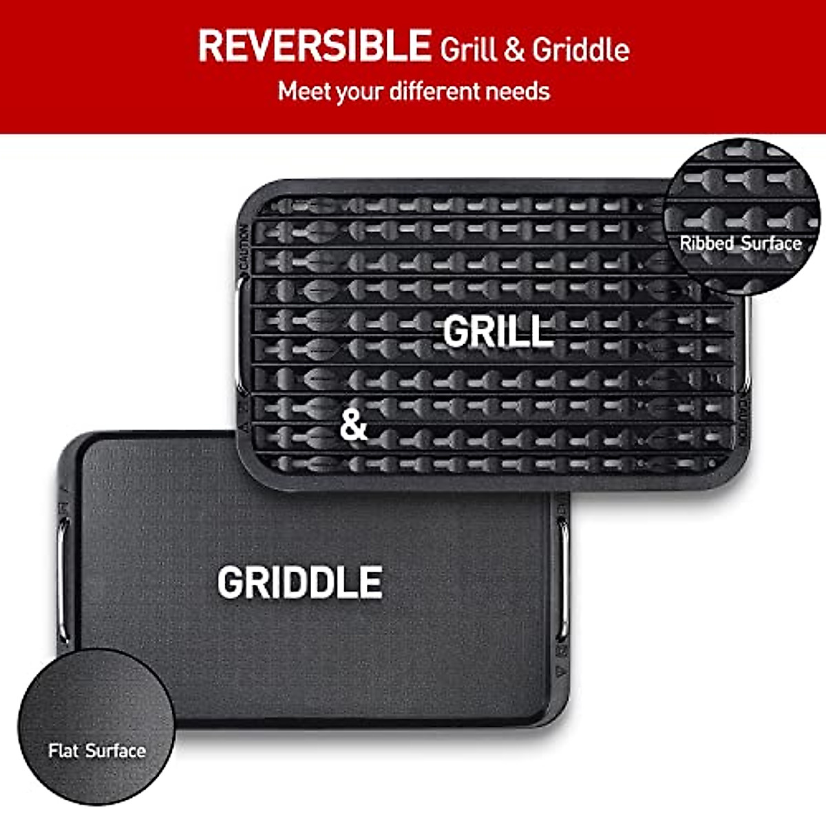 Indoor Smokeless Grill, Techwood 1500W Electric BBQ Grill with Temperature Control, Korean Grill Removable Grill & Griddle Plates, Tempered Glass Lid