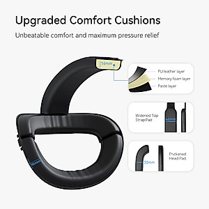 KIWI design Comfort Head Strap Accessories with 3 in 1 Battery Holder Strap, Enhanced Support and Extending Playtime, Compatible with Quest 2 (Battery Not Included)
