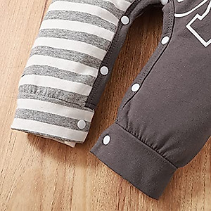 DEFAHN Twins Baby Boy Hooded Rompers Footless Jumpsuit 2 Pack Mama's Boy Daddy's Boy Twin Matching Outfit (2Pc Mama's and Daddy's Boy, 6-12 Months)