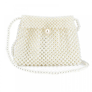 Women Shoulder Bag Pearl Purse Tote bag Handmade Tote Bag Weave Beaded Bag Clutch Evening Party Bag