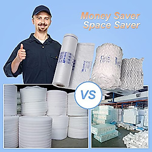 Air Cushion Film, Inflatable Air Bubble Bags Roll 15.8 inchX490feet Small Air Bubbles for Packaging Used with Air Cushion Machine, Shipping Supplies Packaging Materials for Packing Fragile Items