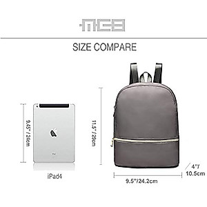 MEB My Ever Bag Lightweight 11.5" Nylon Mini Backpack for Women with hidden anti theft pocket on the back | waterproof | Mochila de Mujer (Gray)