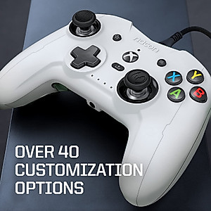 RIG Nacon Revolution X Officially Licensed Xbox Controller for Xbox Series X|S, Xbox One, Windows 10, Windows 11 PCs with Hardware, Software Customization and Dolby Atmos 3D Surround Sound (White)