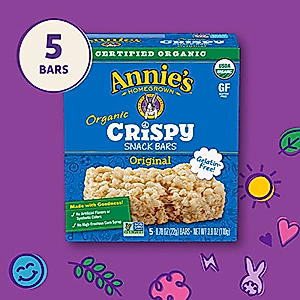 Annie's Organic Original Crispy Snack Bars, Gluten Free, 3.9 oz, 5 ct.