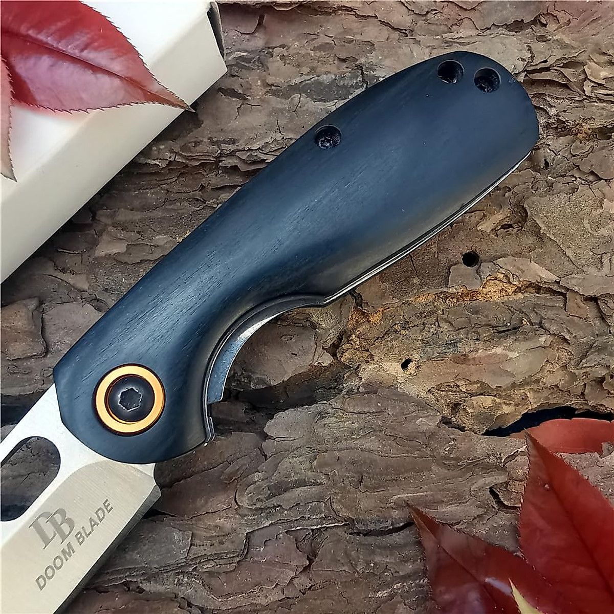 DOOM BLADE Gifts for Men Pocket Knife, Folding Knives with Pocket Clip 2.63 inches Blade Length 440C Stainless Steel Blade with Wood Handle,Lightweight,For Outdoor, Hunting, Fishing,Camping (Red)