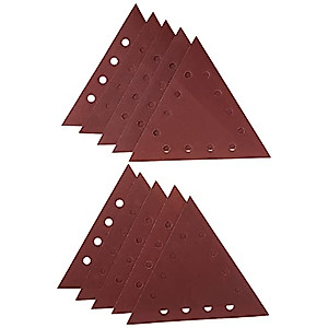 WEN 6377SP120 120-Grit Hook & Loop 11-1/4-Inch Triangle Drywall Sander Sandpaper, 10 Pack