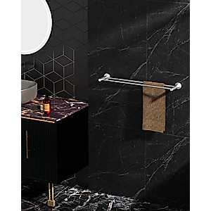 Adjustable Double Bath Towel Bar 23.6 to 42 Inch, ZUEXT Brush Nickel Finished Stainless Steel Towel Holder, Expandable Wall Mounted Towel Rail for Bathroom Kitchen Washroom,1" Tube Towel Rail Racks