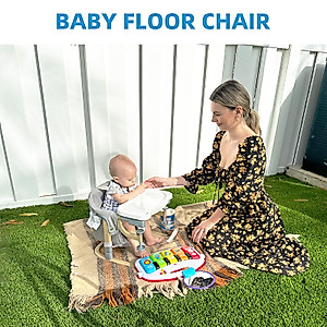 Yacul 3-in-1 Portable Hook On Chair, Clip on High Chair for Baby with Tray, PU Leather Booster Seat for Kitchen Chair, Adjustable Height