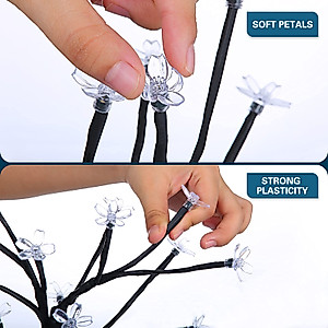 Solar Garden Lights Outdoor, Cherry Blossom Solar Lights, 20 LED DIY Landscape Lights, Waterproof Solar Decorative Lights for Pathway, Driveway, Patio and Front Yard Decor, Auto ON/Off (2 Pack)