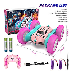 RC Stunt Car, 2.4Ghz Remote Control Car for Kids, Hand Controlled RC Car with Cool Light, Gesture RC Car 360° Rotating RC Crawler 4WD Off Road Drift RC Stunt Race Car Gift Toy for Boys Girls Aged 6-12
