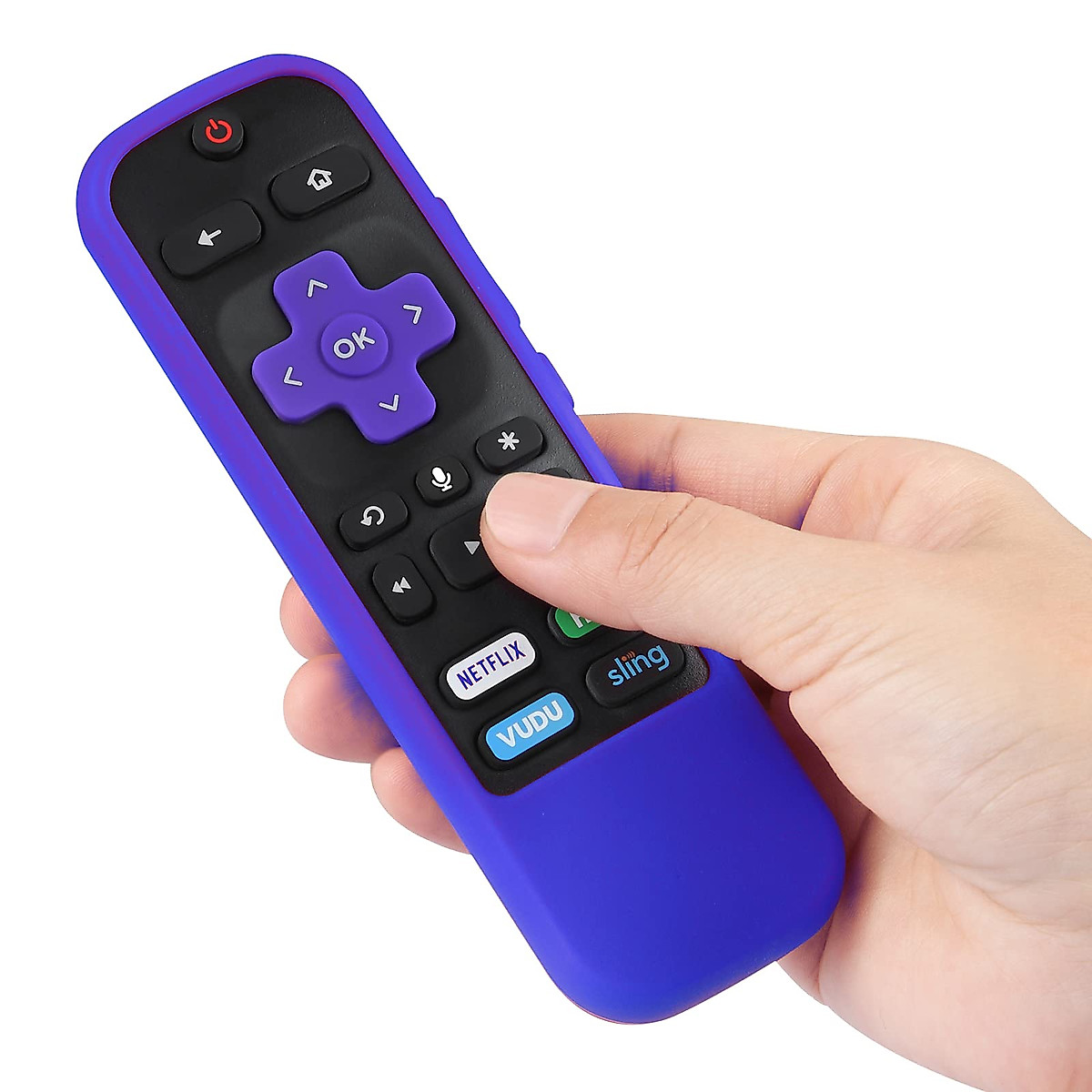 Remote Cover Case Compatible with Roku 3600R/3800/3900/Voice RCAL7R Remote - SYMOTOP Silicone Protective Cover Fits for TCL Roku Steaming Stick/Voice/Express/Premiere TV Remote Controller - Dark Blue