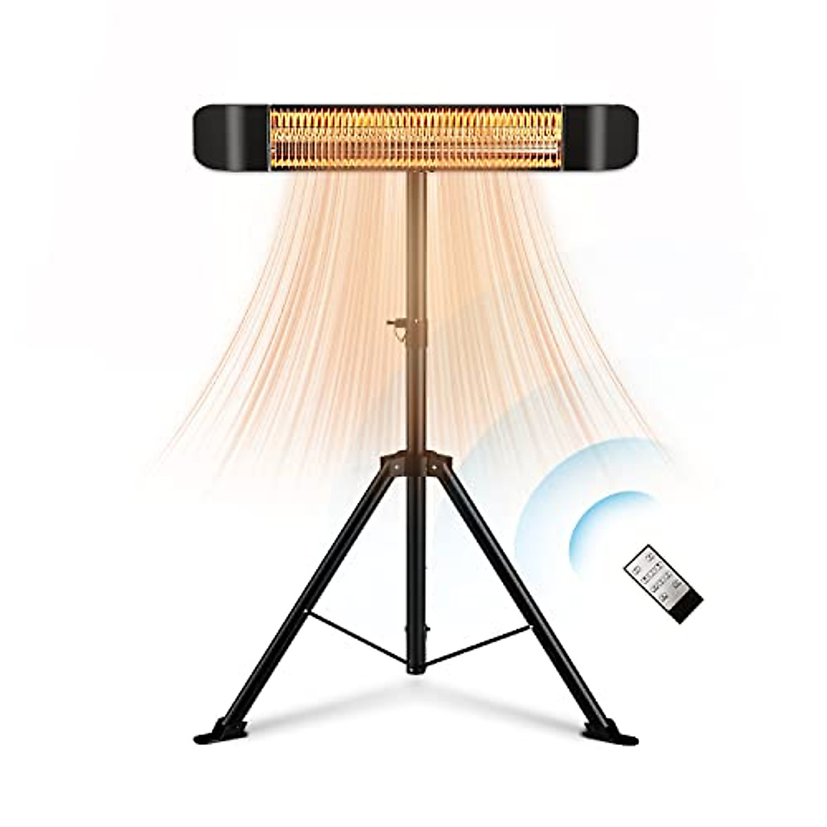MAXOAK Infrared Patio Heater 1500W Electric Space Heater, Outdoor&Indoor Heater,IP65,Tip-over Protection,Remote Control,Stand/Wall/Ceiling Mounted for Bedroom,Balcony,Courtyard, Garage