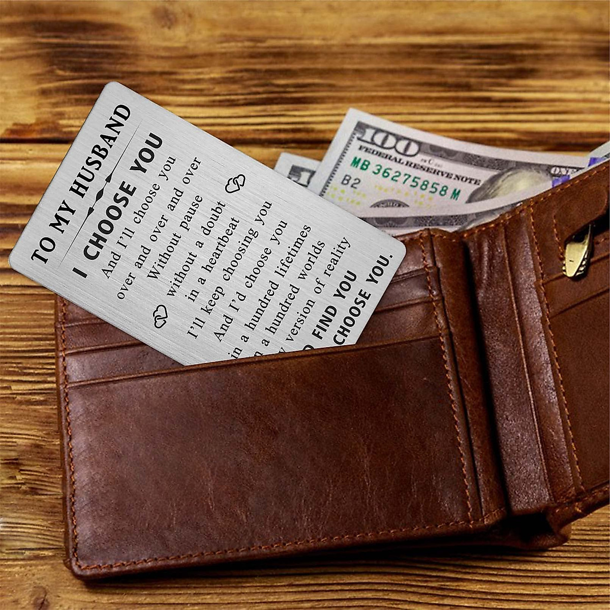 HYHYDHP Husband Fathers Day Card - Wedding Day Gifts for Husband from Wife - I Choose You Gifts for Him Husband - Groom from Bride, Engagement Card, I Love You Gifts, Anniversary Card for Men Ideas