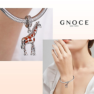 GNOCE Giraffe Charm Pendant Charm 925 Sterling Silver Independent and Noble Dangle Charms Fits All Bracelet/Necklace Christmas Charm Gifts for Women Wife Daughter
