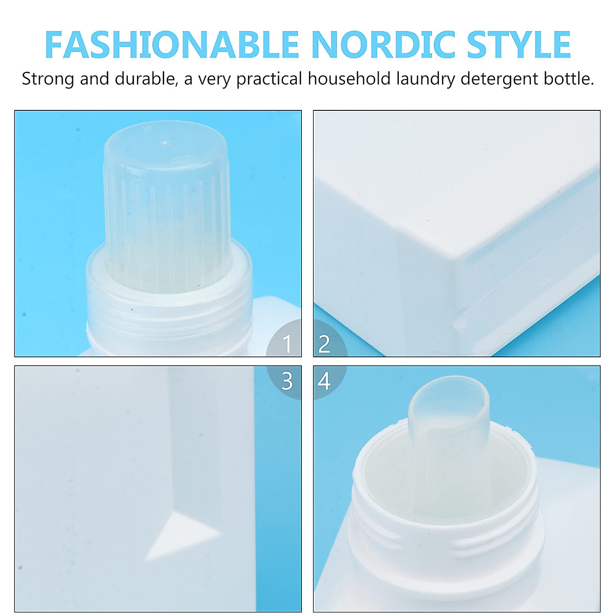 Homoyoyo Laundry Soap Dispenser 1000ML Plastic Jugs Empty Container, Wash Shower Lotions Refillable Bottle, Lotions Refillable Bottle for Water Soaps Liquid Soap Dispenser