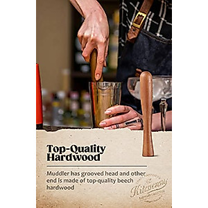 KITESSENSU Wooden Muddler, Durable Wood Ice Crusher Muddler for Cocktails, Excellent Choice for Mojitos, Caipirinhas, Fruits, Herbs, Spices Based Drinks