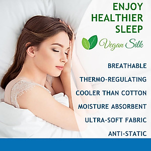 Cooling Pillow Cases King - 100% Viscose Bamboo Pillowcase Set of 2, Zippered, Cool Pillow Cases for Hot Sleepers, Soft