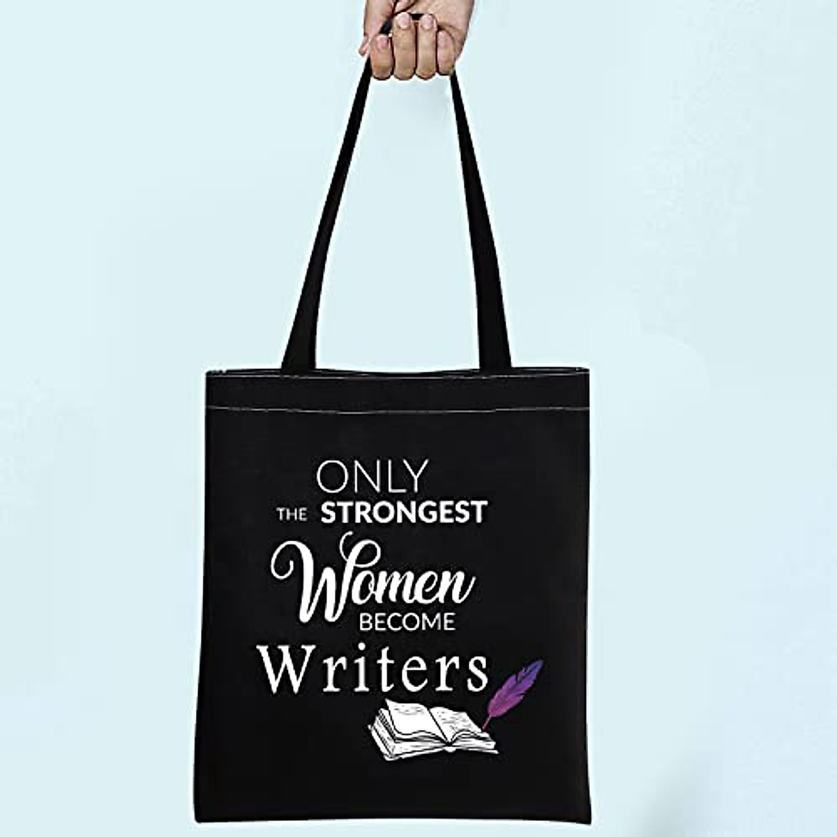 MBMSO Writer Tote Bag only the Strongest Women Become Writers Gifts Author Shoulder Bag Novelist Editor Gifts Canvas Bag (Writer Tote Bag black)
