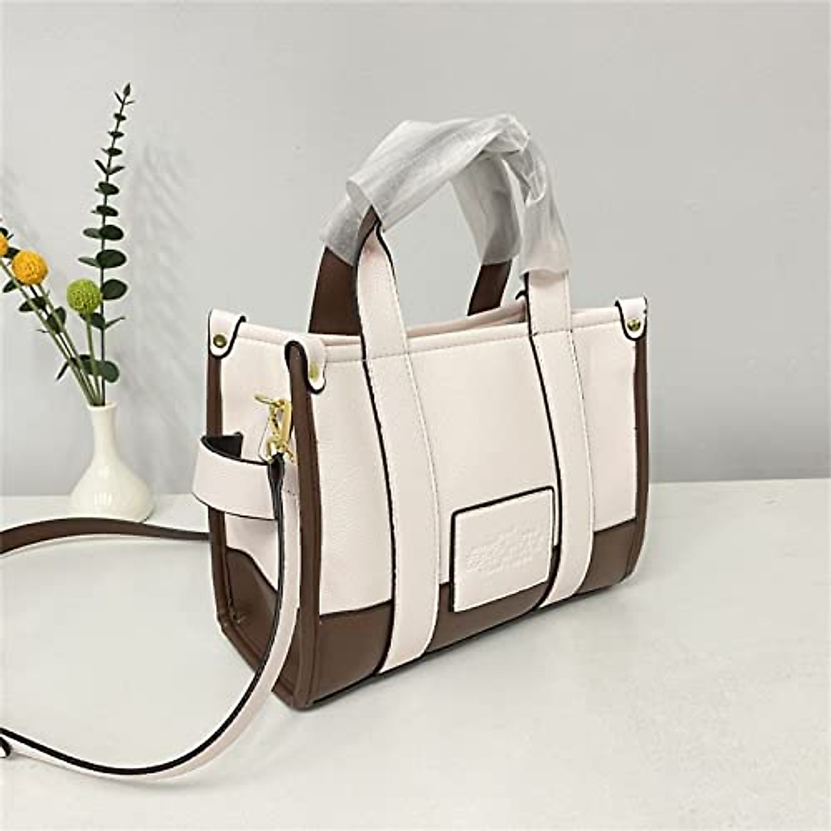 Large Capacity Tote Bag Women's Bag Color Blocking Tote Bag Handheld One Shoulder Messenger Letter Bag 1pc