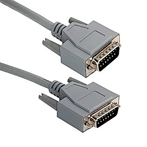 Amphenol CS-DSDMDB15MM-015 15-Pin DB15 Deluxe D-Sub Cable, Shielded, Male/Male, 15', Gray