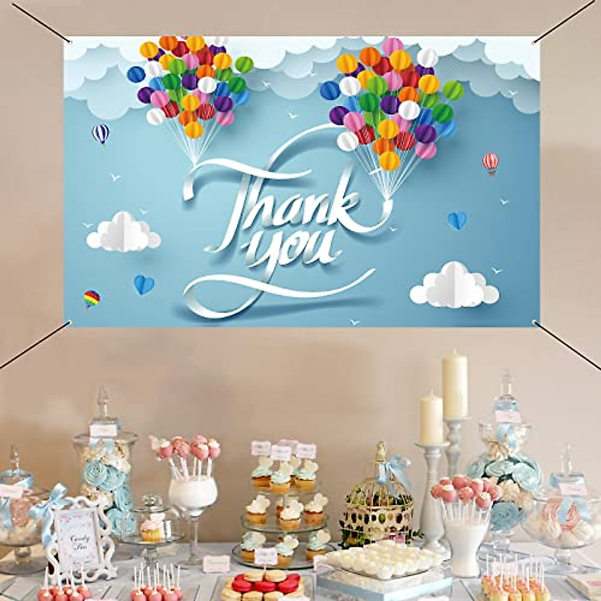 Kimini-Ki Thank You Backdrops for Employees, Employee Appreciation Banner, Thanks to Staff Teachers Sign, Staff Appreciation Decorations, Bridal Shower, Wedding, Retirement Party Decorations