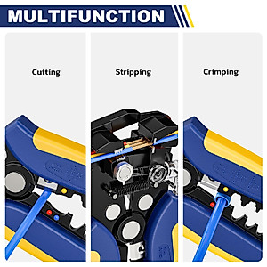 haisstronica Wire Stripper Tool,AWG 24-10 Automatic Wire Stripper and Crimping Tool, Universal Wire Crimper Tool