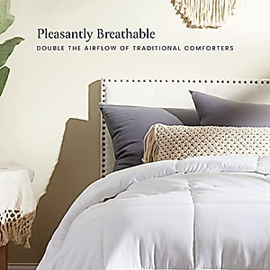 BELADOR White Comforter Duvet Insert Full Size Bed Comforter- All-Season Down Alternative Comforters, Mid-Plush Lightweight Comforter, Box Quilted Siliconized Fiberfill Oeko-Tex Hotel Comforter