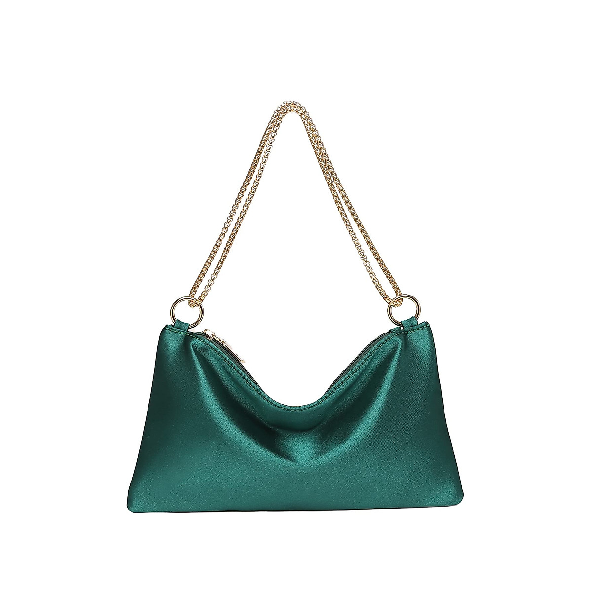 Verdusa Women's Satin Evening Handbag Shoulder Bag Purse Green one-size