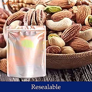 Yehaahaa 52 PCS 7x10 Inch Mylar Bags Extra Thick, 9.84 Mil, Mylar Bags For Food Storage, Resealable Mylar Ziplock Bags For Storing Dehydrated Foods, Grains, Nuts