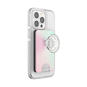 PopSockets Phone Wallet with Expanding Grip, Phone Card Holder, Wireless Charging Compatible, Wallet Compatible with MagSafe® - Mermaid Pink