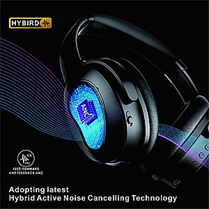 ABVANC Hybrid Active Noise Cancelling Headphones Wireless Over Ear Bluetooth Headphones, Hi-Res Audio, Deep Bass, Comfortable Fit, for Travel Home Office