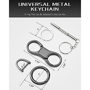 DAYGOS Car Keychain Clip with Quick Release Key Rings, Universal Key Fob Holder with 4 Detachable Keyrings, Heavy Duty Car Keychain Organizer for Men and Women