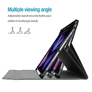 ProCase Keyboard Case for iPad Pro 11 2022 2021 2020 2018, Slim Shell Lightweight Cover with Magnetically Detachable Wireless Keyboard for iPad Pro 11 Inch 4th 3rd 2nd -Black