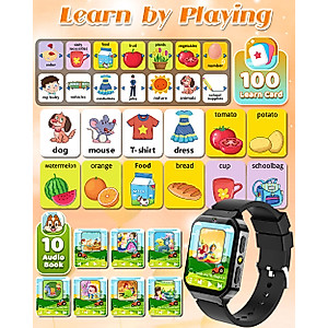 Semloo Smart Watch for Kids Boys Age 6-12 with 26 Games 1.69" High-Resolution Touchscreen Storybook Learning Card Camera Metal Case Music Player Alarm Kids Watches Learning Toys Birthday Gifts