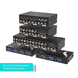 MT-ViKI 8 Way AV RCA Switch, 8 in 1 out Composite Video L/R Audio Switcher Selector Box for DVD Player, SNES, N64, PS2/3 Game Consoles