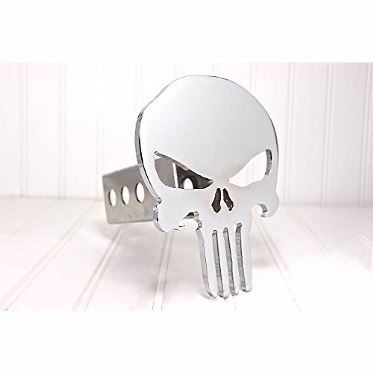 Custom Hitch Covers 12779-Chrome Punisher Skull Hitch Cover, 2"