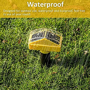 Diaotec Solar Powered Mole and Groundhog Repellent Stakes Outdoor Sonic Gopher Deterrent Spikes Vole Chaser Instead of Traps Killers Pest Control for Garden Yard Waterproof 4 Pack