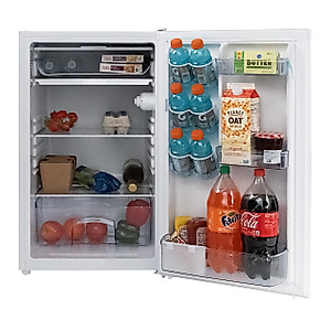 West Bend WBR44W Mini Fridge Compact Refrigerator for Home Office or Dorm, with Reversible Door, Energy Star Rated, 4.4 Cubic Feet, White