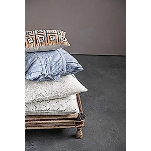 Creative Co-Op Decorative Woven Cotton Jacquard Square Throw Pillow, Beige & Cream