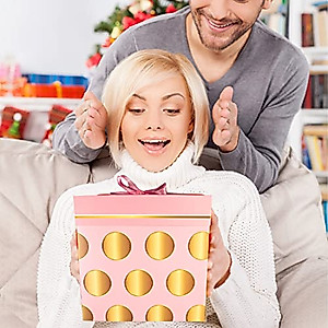 Elephant-package 8" Gift Box with Lid Ribbon (Pink Spot) for Girl Birthday Gift, Party Favor, Baby Showers, Christmas, from