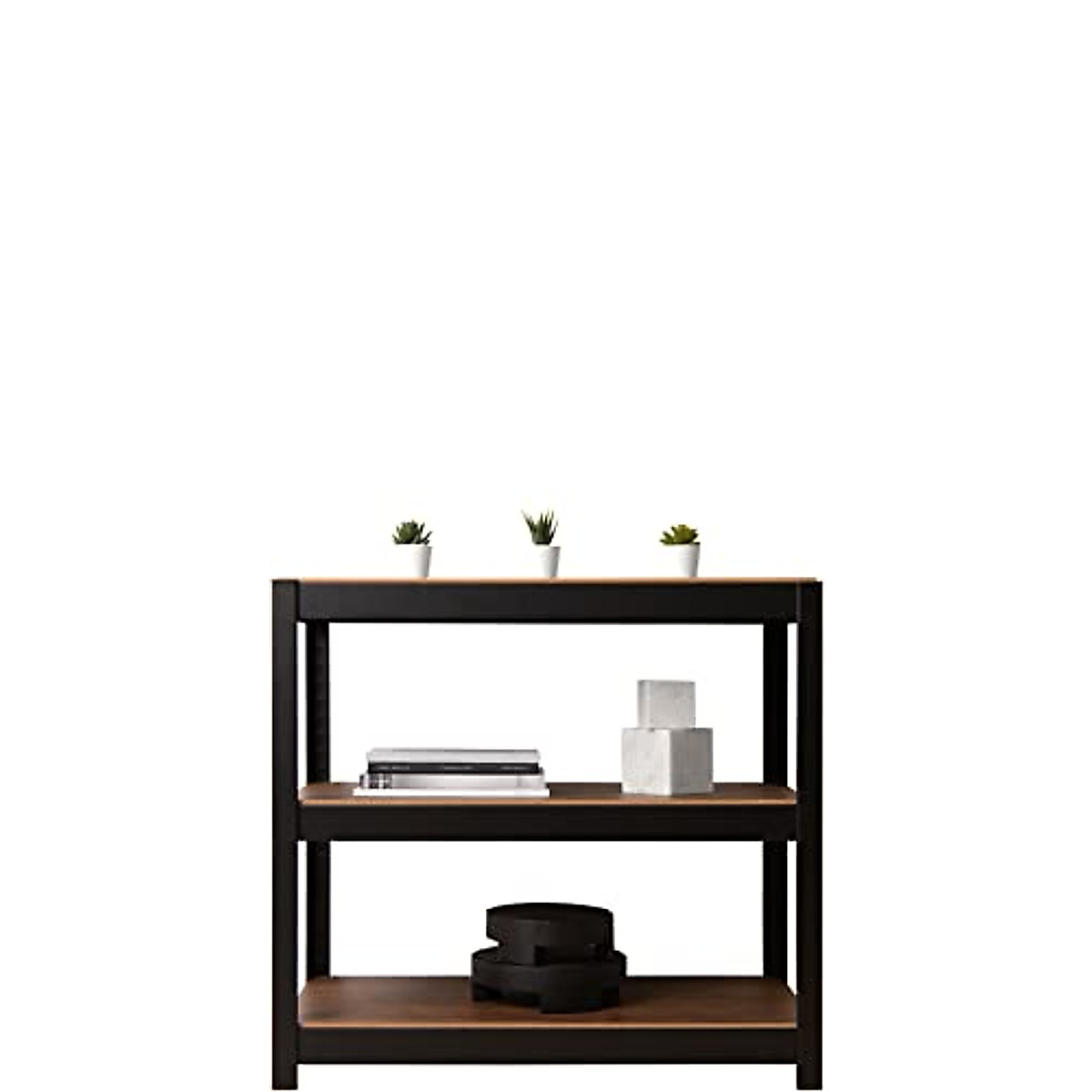 KEPSUUL Black 3 Tier Customizable Storage Shelving Unit Heavy Duty Modular Metal Organizing Utility Rack Shelves for Garage, Kitchen, Pantry, Office, Closet, Bedroom 32.1" W X 16.4" D X 29.75" H