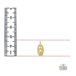 14k Yellow Gold Religious Guadalupe Pendant - Height 17 MM Width 9 MM