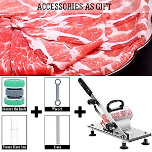 aingycy Frozen Meat Slicer Hand Slicing Machine Stainless Steel Frozen Beef Mutton Bacon Meat Cutter Vegetable Fruit Meat Cleaver for Home Kitchen and Commercial Use