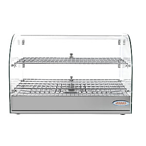 Hakka Commercial Food Warmer, 2-Tier Electric Showcase Pizza Warmer Countertop 45L Adjustable Tempreture Pastry Display Case for Buffet Restaurant Bakeshop Snack Bar