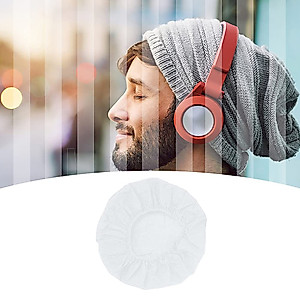 100Pcs White Non-Woven Sanitary Headphone Ear Cover, Disposable Super Stretch Covers Washable, for Most On Ear Headphones with 6~8.5cm Earpads (M - 9cm)
