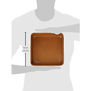 Gotham Steel Ultra Nonstick Square Baking Pan, Dishwasher Safe Square Cake Pan with No Warp & Even Heating Technology, Oven & Metal Utensil Safe, Brownie Pan & Cake Baking Pan – XL 9.5” x 9.5” x 2”