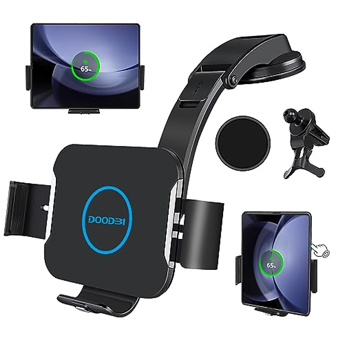 DOODBI 15W Wireless Car Charger Mount for Galaxy Z Fold 5/4/3 car Mount/Accessories,Fast Charging Phone Holder for Samsung S23 22 Ultra,iPhone 14/13/12 Series