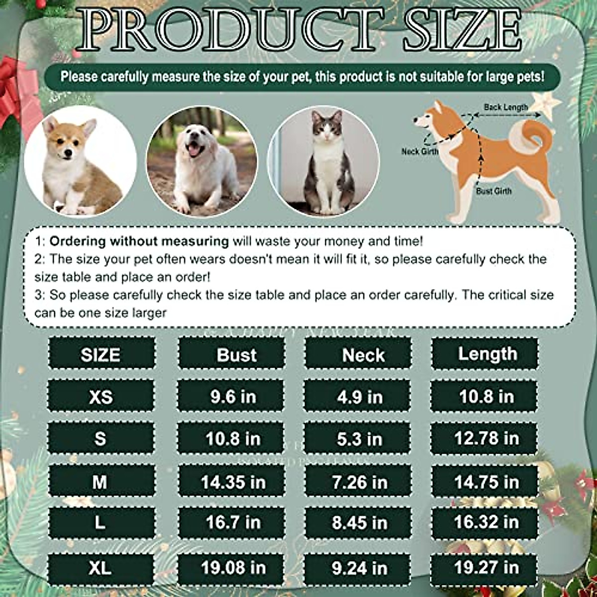 DK177 Dog Sweater Dress Dog Sweaters Turtleneck Dog Apparel with Bowtie, Christmas Sweater Pet Clothes Holiday Puppy Cat Costume New Year Gift for Small Or Medium Large Dogs (Red)